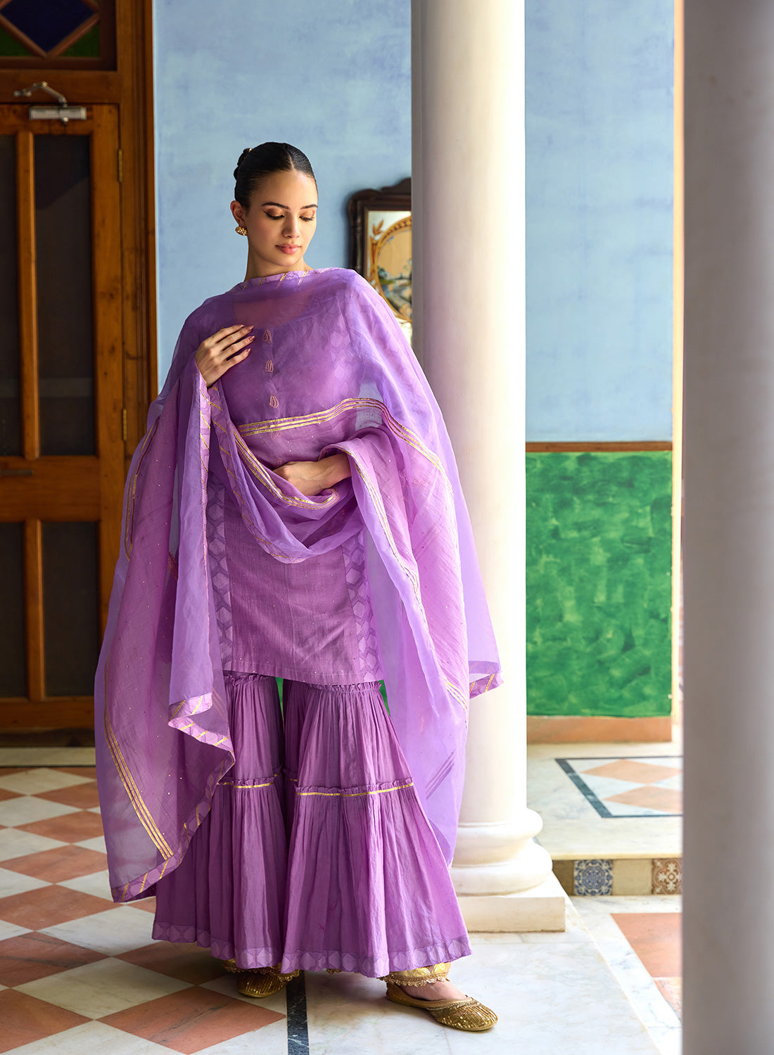 Bhavya Chanderi Gharara Set